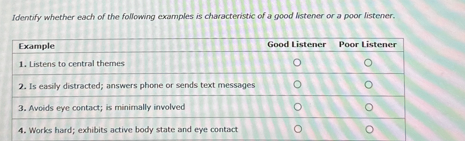 Solved Identify whether each of the following examples is | Chegg.com