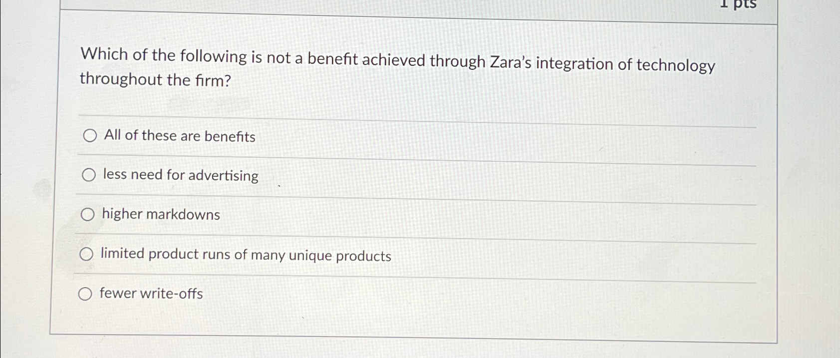 Solved Which of the following is not a benefit achieved | Chegg.com