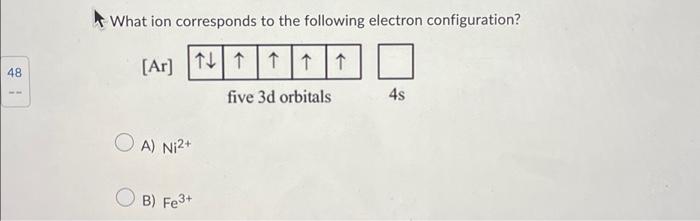 Solved What Ion Corresponds To The Following Electron