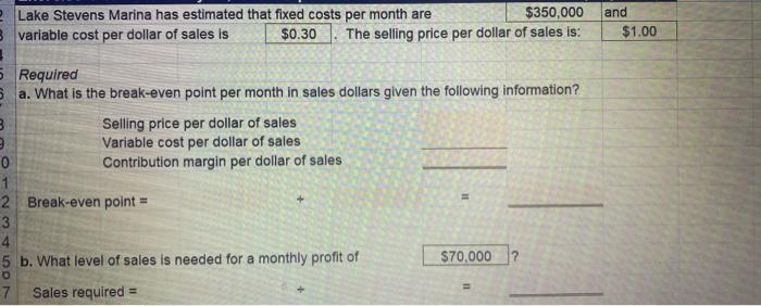 Solved need all parts completed, cell references/formulas | Chegg.com