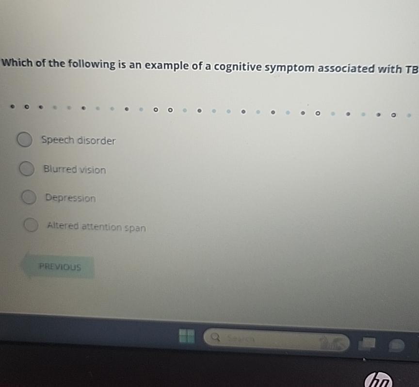 Solved Which of the following is an example of a cognitive | Chegg.com
