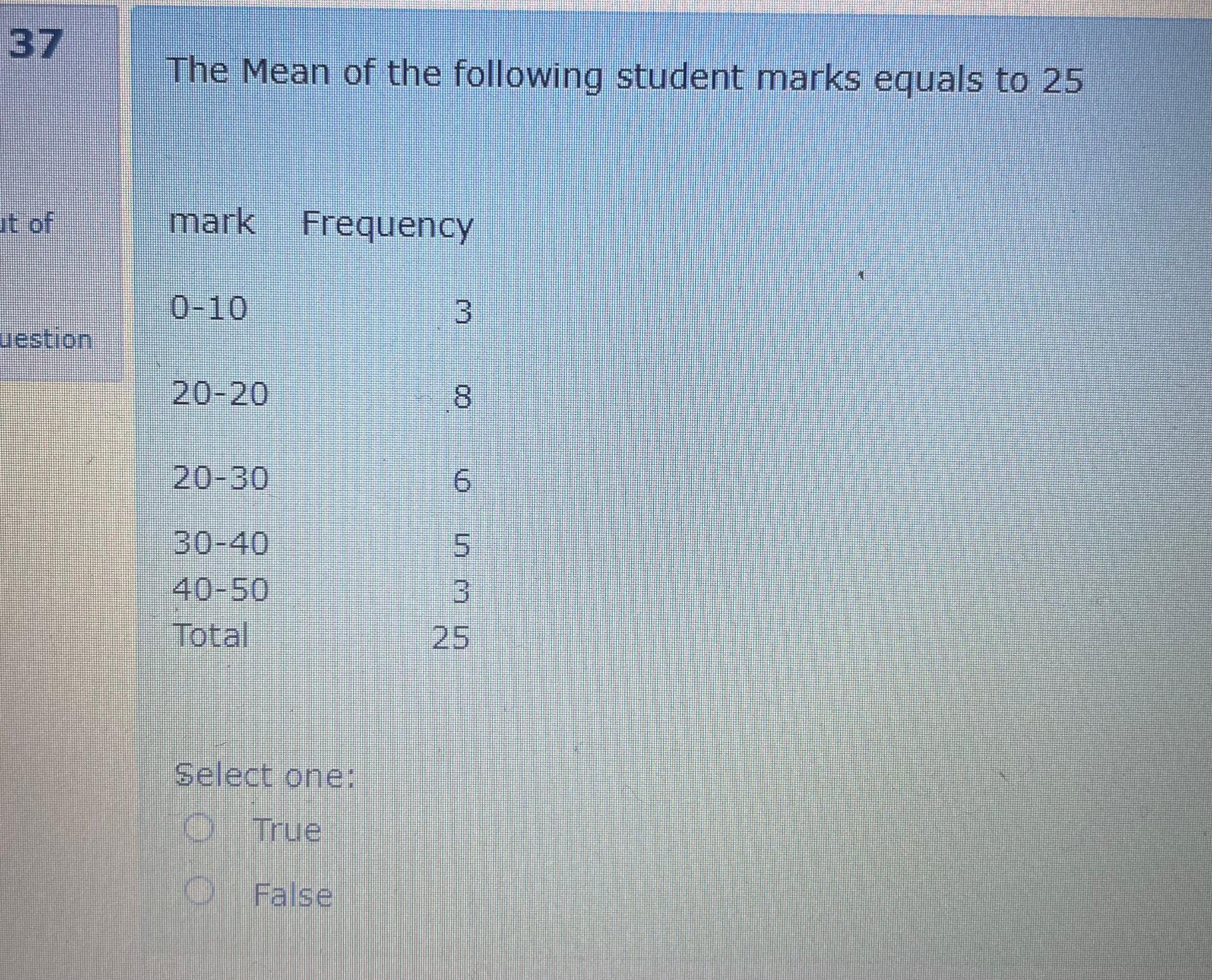 Solved 37The Mean of the following student marks equals to | Chegg.com