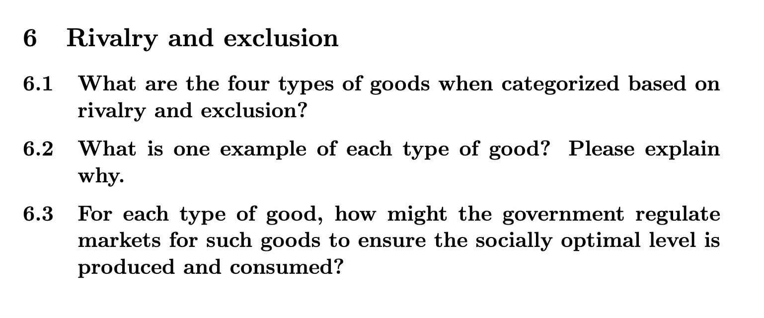 Solved 6 ﻿Rivalry and exclusion6.1 ﻿What are the four types | Chegg.com