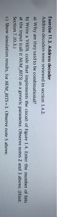 Exercise 11.3. Address decoder Address decoders were | Chegg.com