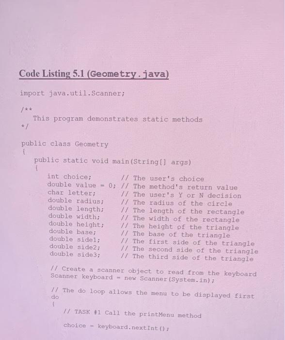 Solved Chapter 5 Lab Methods Lab Objectives • Be able to | Chegg.com