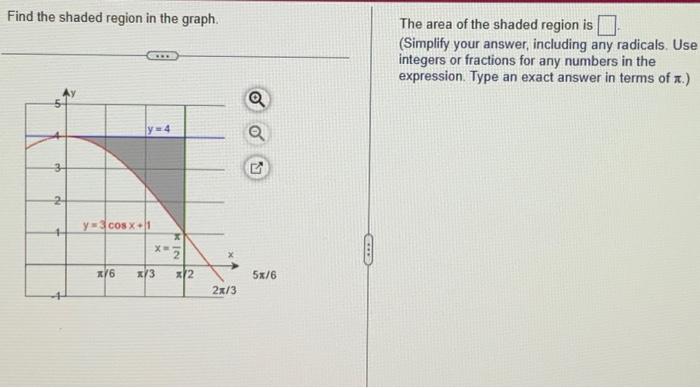 Solved Find the shaded region in the graph. The area of the | Chegg.com