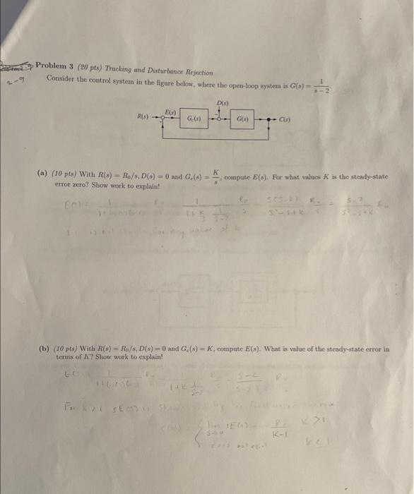 Solved W.5im 2 Problem 3(20pts). Trucking and Disturhance | Chegg.com