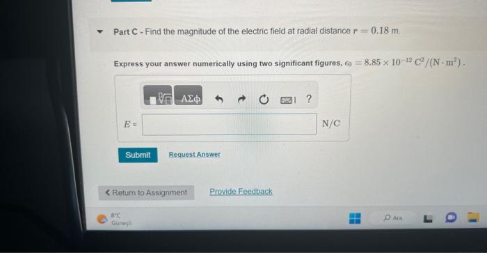 Solved A total charge Q=2.6μC is uniformly distributed to | Chegg.com