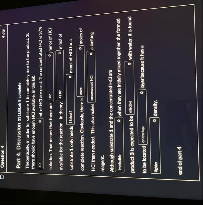 Part 4. Discussion 231L@Lab 8 complete Theoretically, | Chegg.com