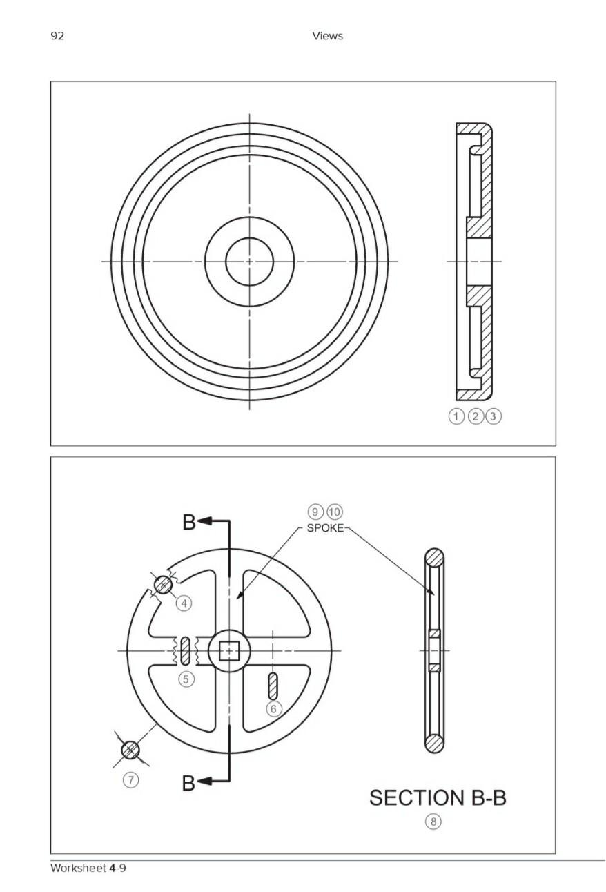 Worksheet 4-9 Worksheets 1. Type of section view 2. | Chegg.com