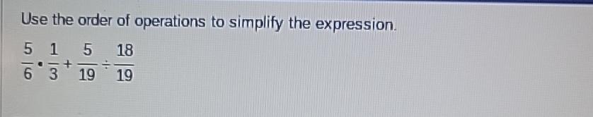 Solved Use the order of operations to simplify the | Chegg.com