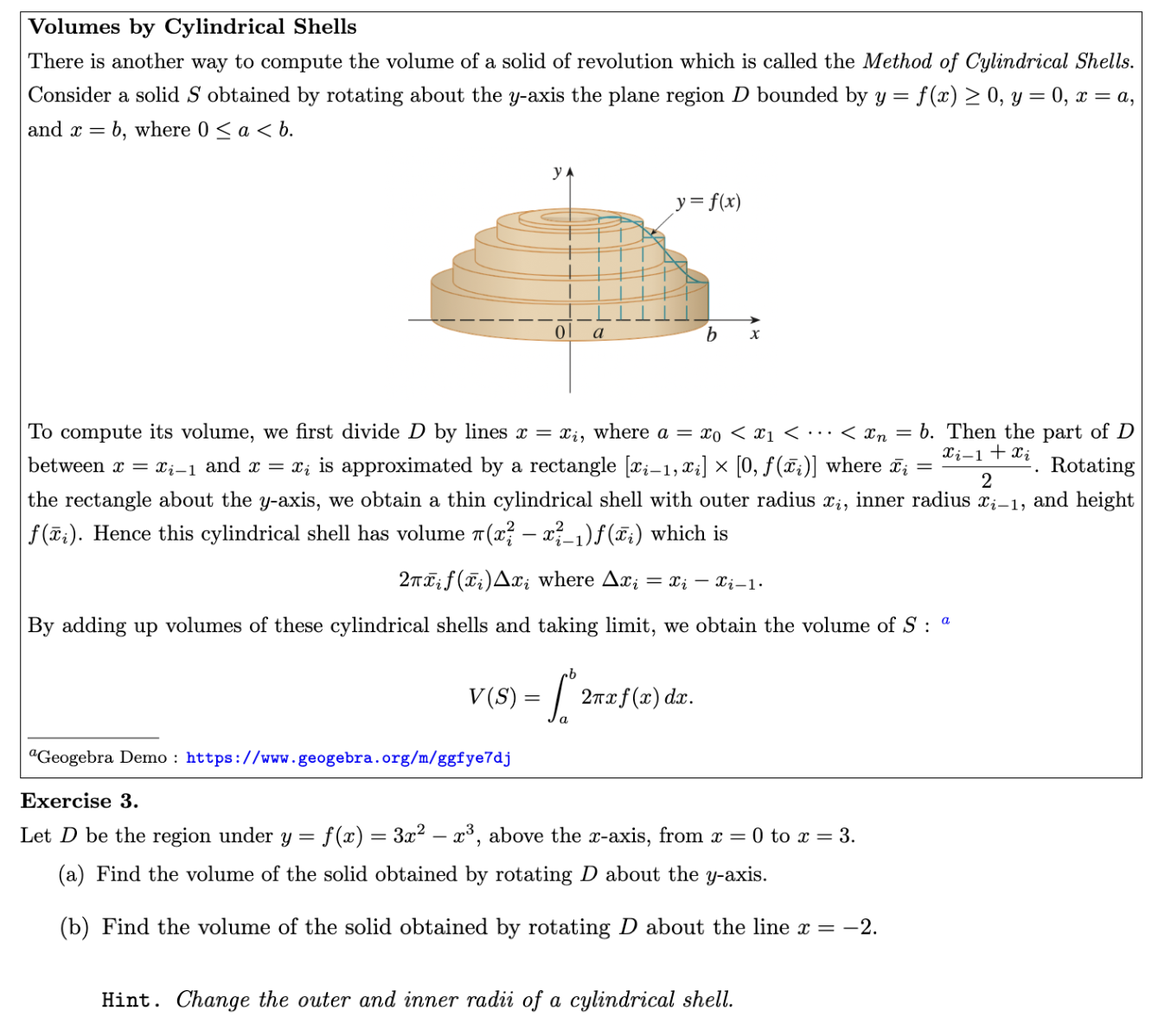 Solved Exercise 3.Let D ﻿be the region under y=f(x)=3x2-x3, | Chegg.com