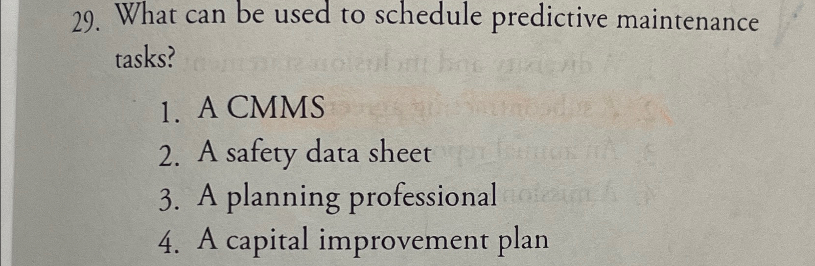Solved What can be used to schedule predictive maintenance | Chegg.com