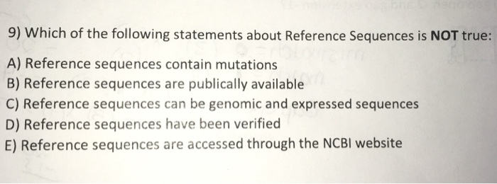 Solved 9) Which of the following statements about Reference | Chegg.com