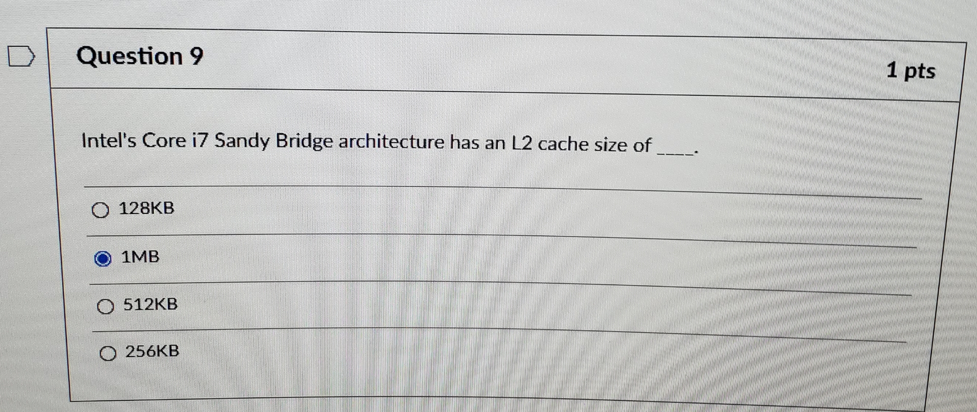 Solved Question 91ptsIntel's Core i7 ﻿Sandy Bridge | Chegg.com