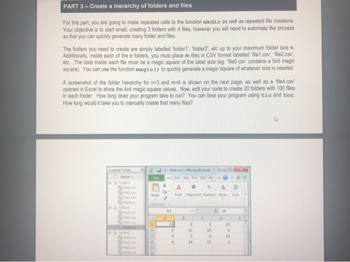 Solved PART 3 - Create a hierarchy of folders and files For | Chegg.com