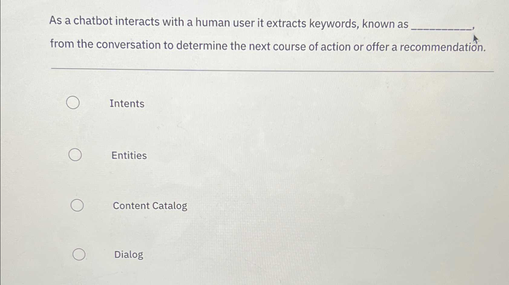 Solved As a chatbot interacts with a human user it extracts | Chegg.com