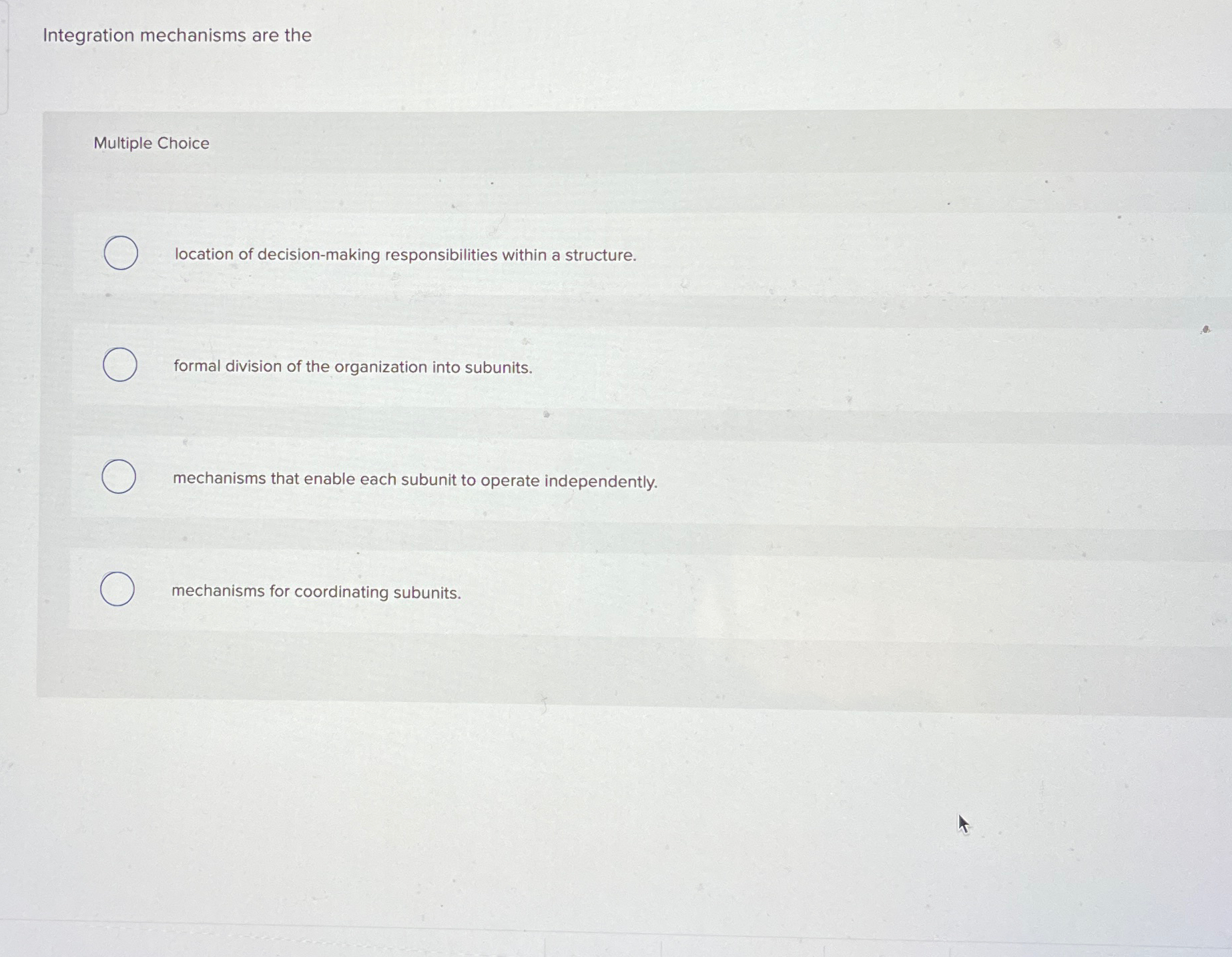 Solved Integration mechanisms are theMultiple Choicelocation | Chegg.com
