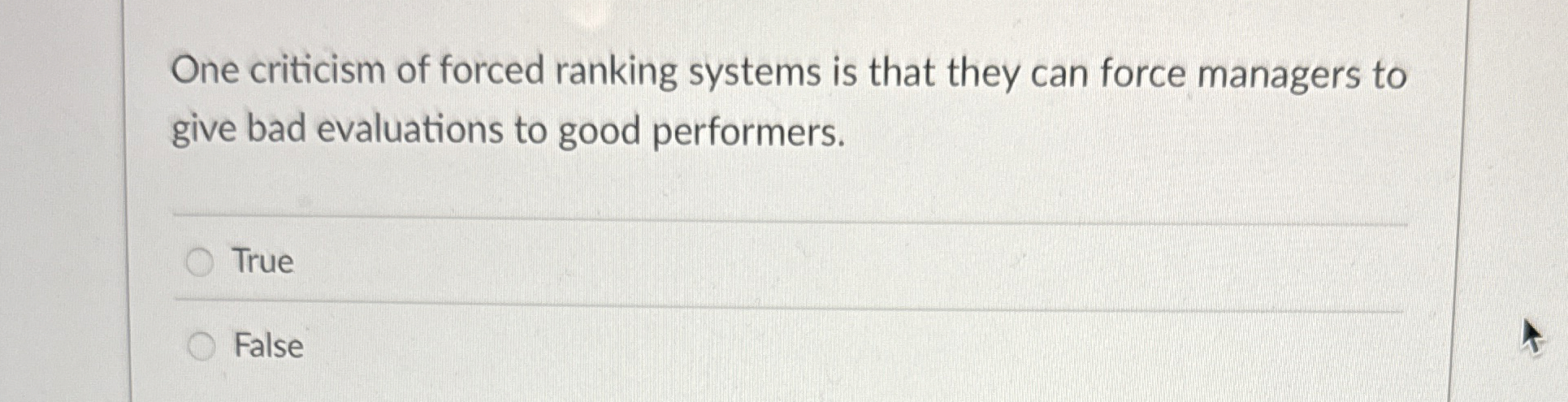 Solved One criticism of forced ranking systems is that they | Chegg.com