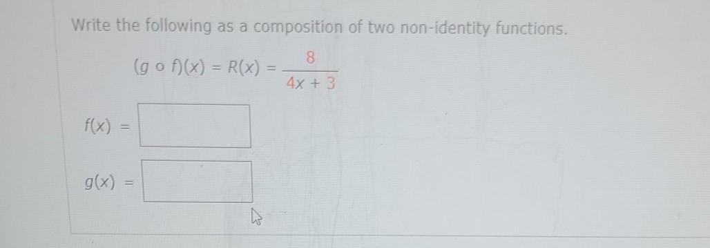Solved Write the following as a composition of two | Chegg.com