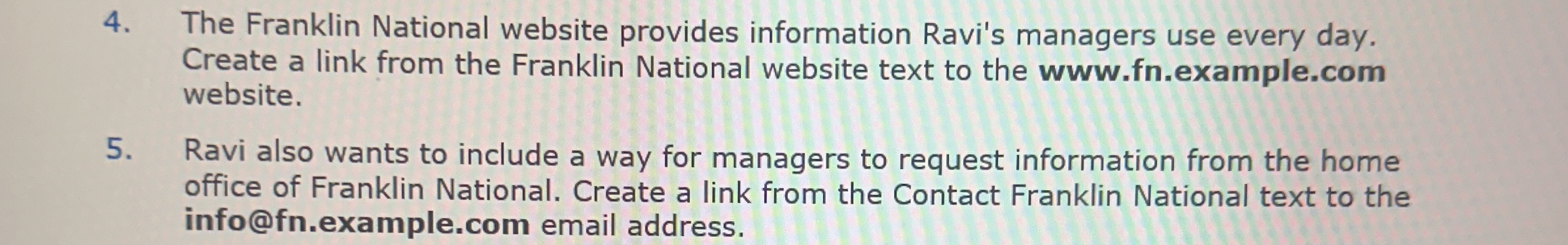 Solved The Franklin National website provides information | Chegg.com
