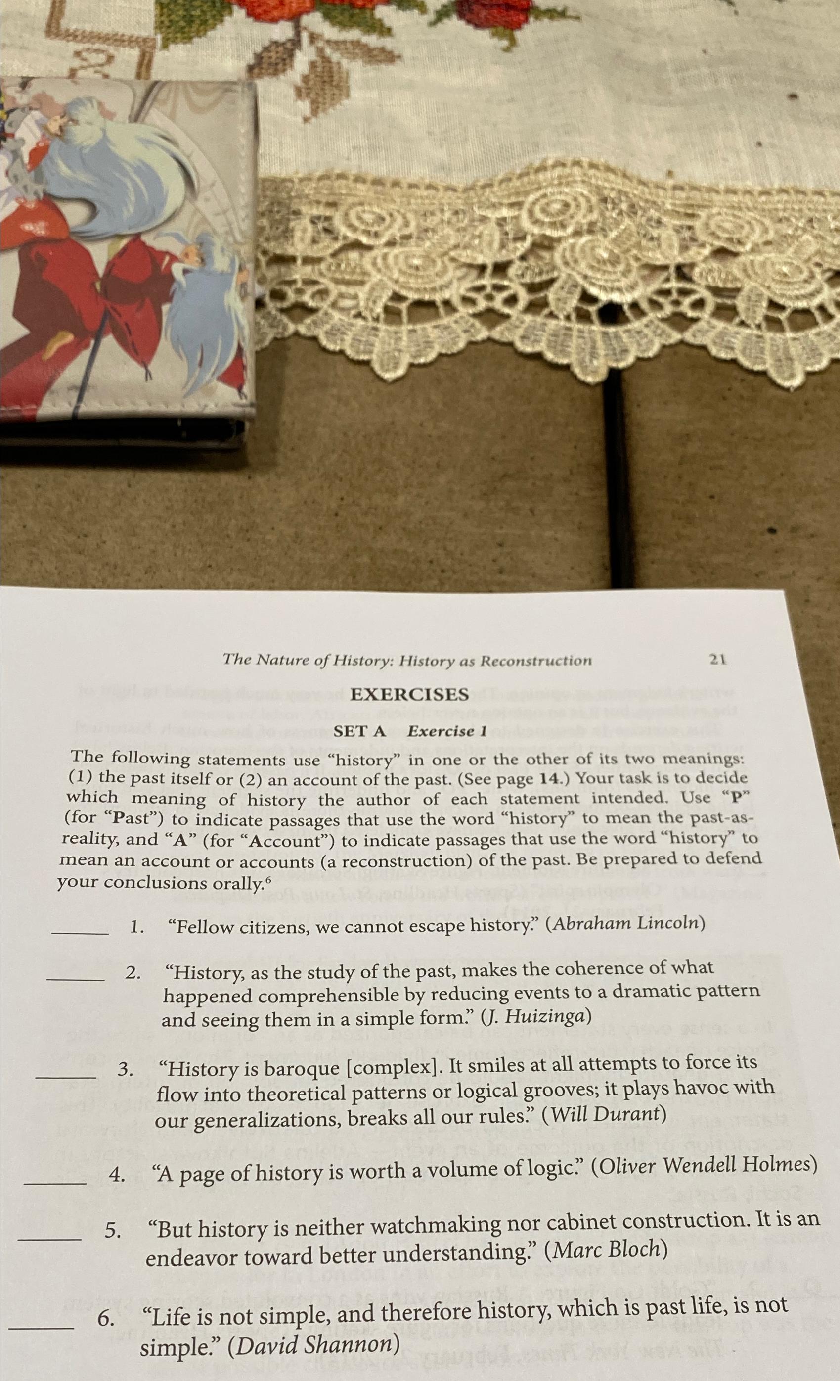 Solved The Nature of History: History as | Chegg.com