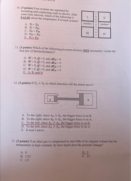 Solved 10. ( 3 points) Four systems are separated by | Chegg.com