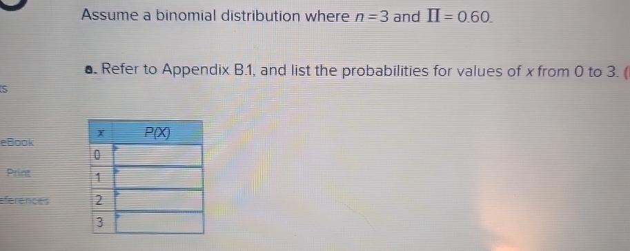 Solved Assume a binomial distribution where n=3 and \\\\Pi | Chegg.com