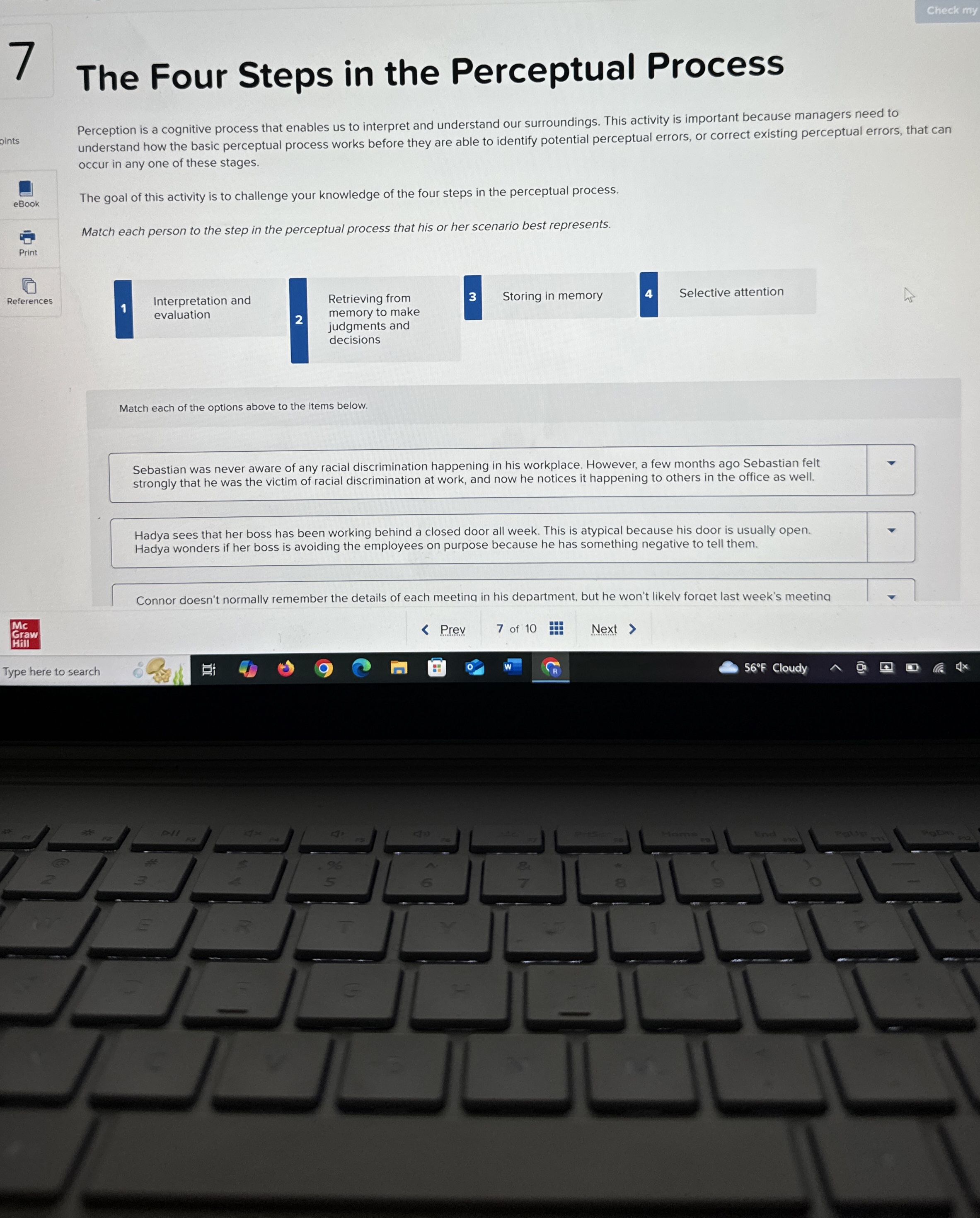 Solved 7The Four Steps in the Perceptual ProcessPerception | Chegg.com