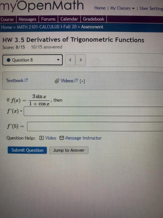 Solved myOpenMath Home | My Classes | User Setting Course | Chegg.com