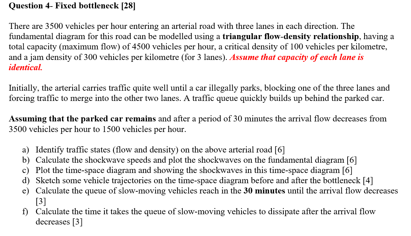Solved Question 4- ﻿Fixed bottleneck [28]There are 3500 | Chegg.com