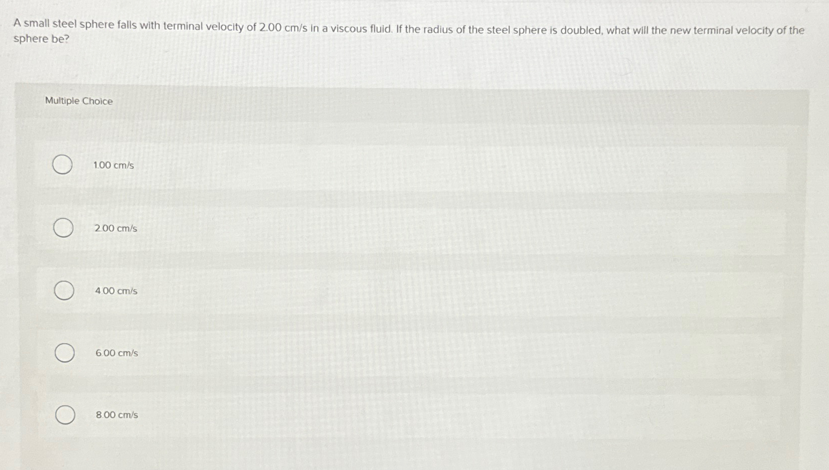 Solved A small steel sphere falls with terminal velocity of | Chegg.com