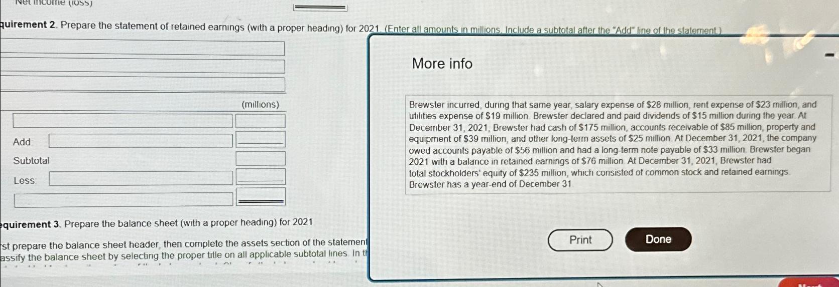 Solved quirement 2. ﻿Prepare the statement of retained | Chegg.com