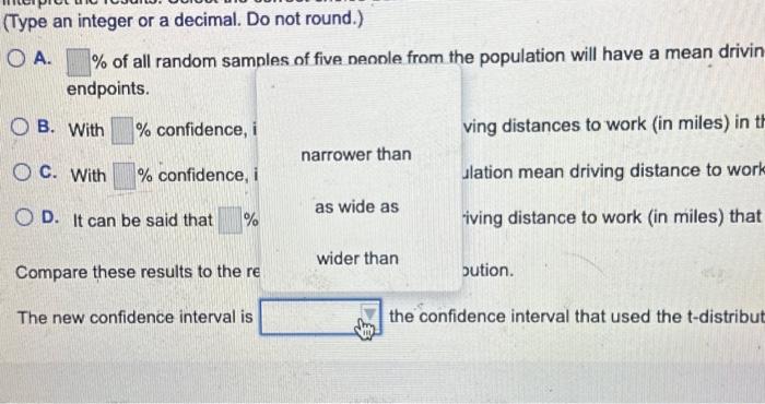 Solved in a ranoom sample of tive people, the mean driving | Chegg.com
