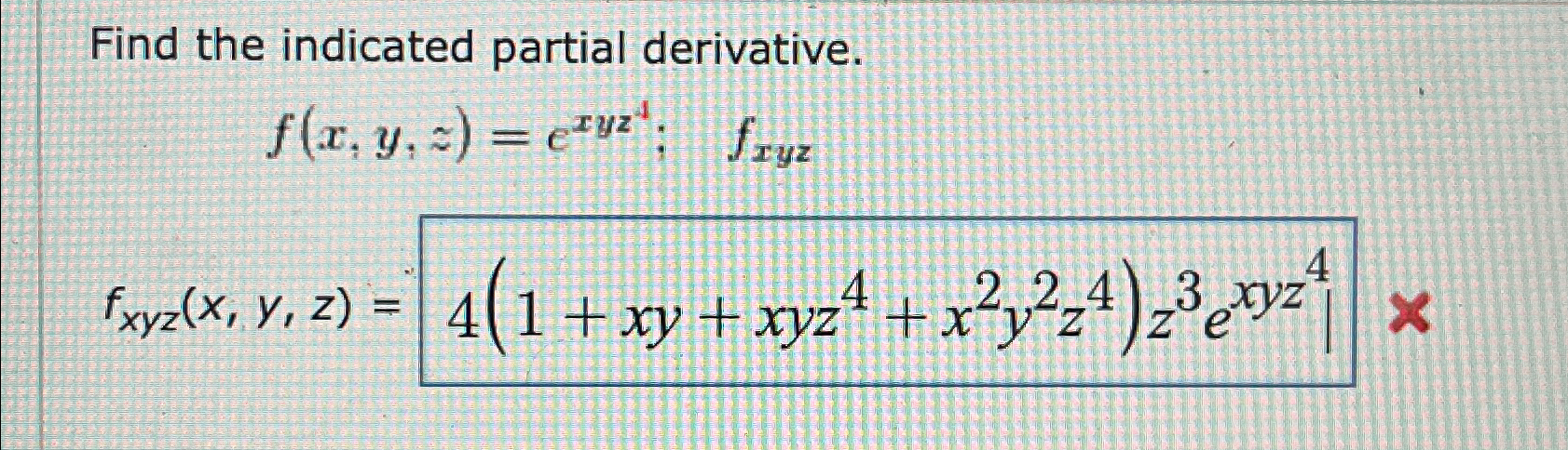 Solved Find the indicated partial | Chegg.com