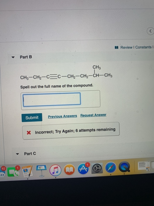 Solved a Review I Constar Part A CH2= CH-CH2-CH2-CH3 Spell | Chegg.com