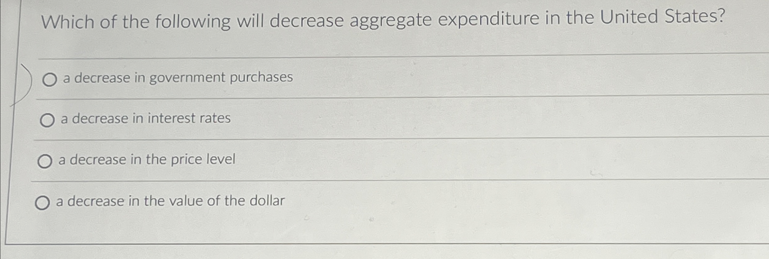 Solved Which of the following will decrease aggregate | Chegg.com