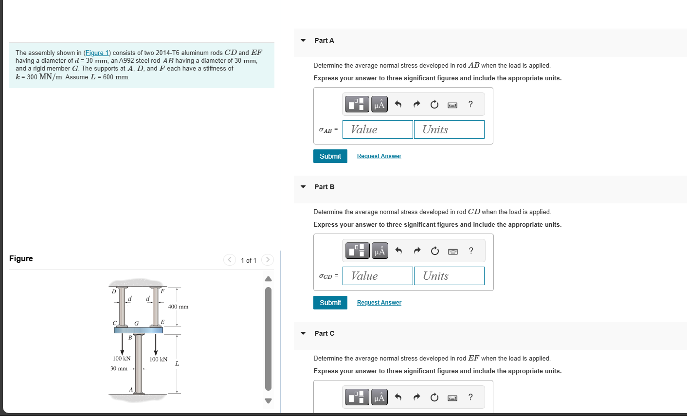 Solved Part AThe assembly shown in (Figure 1) ﻿consists of | Chegg.com