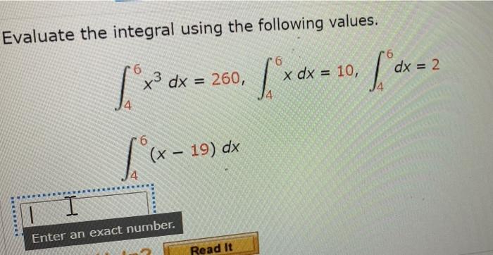 Solved Evaluate the integral using the following values. x3 | Chegg.com