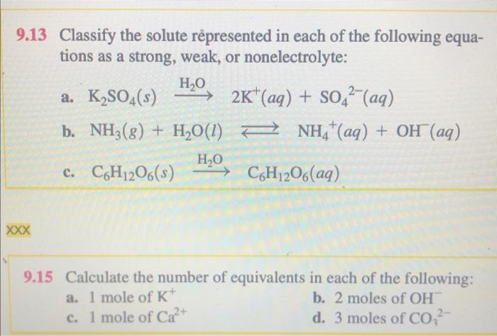 Solved 9.11 Indicate whether aqueous solutions of each of | Chegg.com