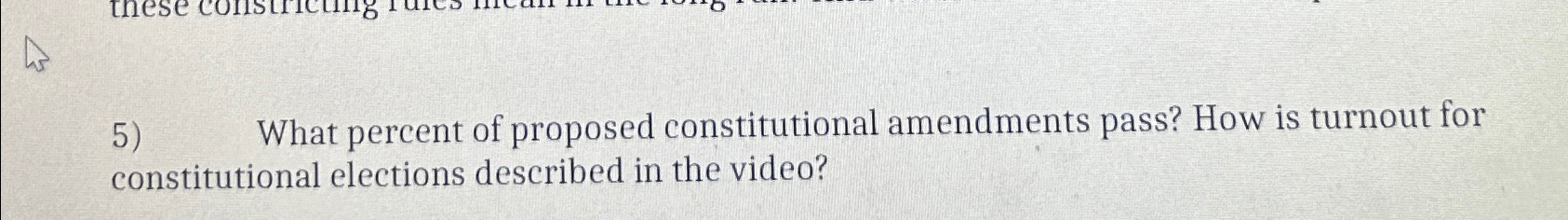 Solved What percent of proposed constitutional amendments | Chegg.com