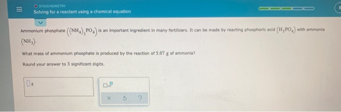 Solved O STOICHIOMETRY Solving for a reactant using a | Chegg.com