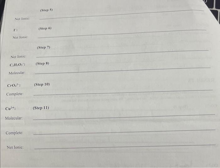 Solved Write the molecular equation, the complete ionic | Chegg.com