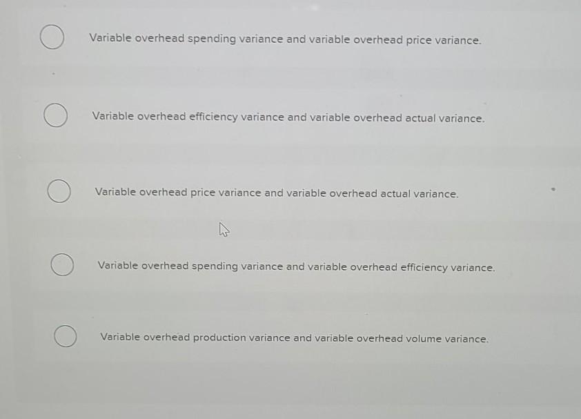 Solved The total variable factory overhead cost variance for | Chegg.com