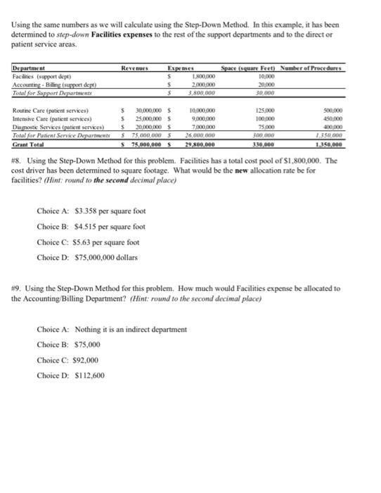 Solved Using the same numbers as we will calculate using the | Chegg.com
