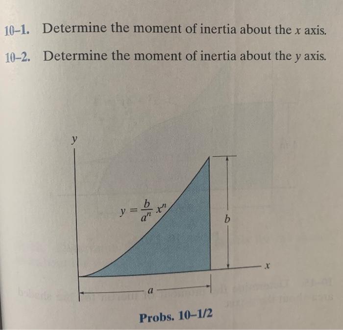 Solved 10 1 Determine The Moment Of Inertia About The X Chegg