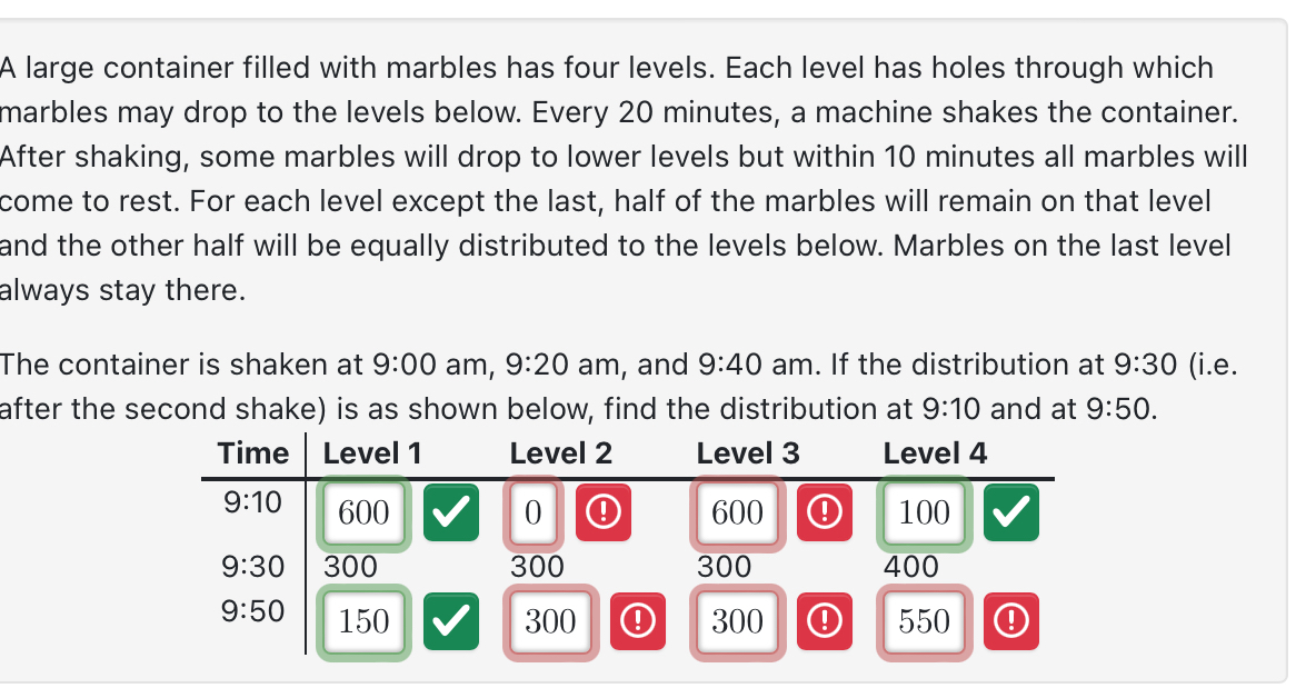 A large container filled with marbles has four | Chegg.com