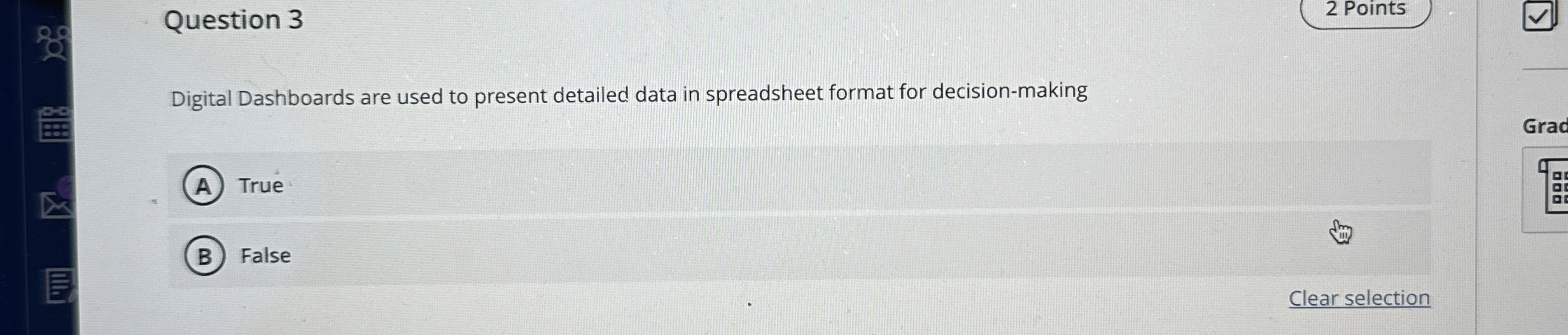 Solved Question 3Digital Dashboards are used to present | Chegg.com