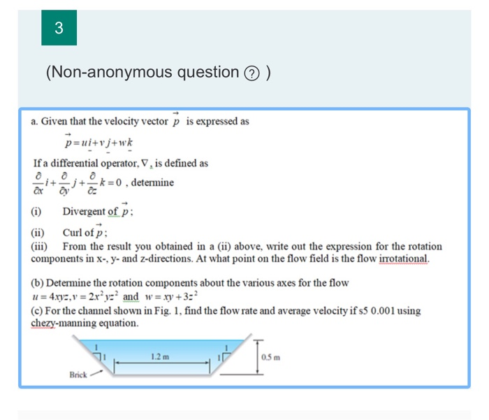 Solved 3 (Non-anonymous question ) a. Given that the | Chegg.com