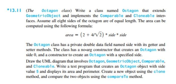 Solved 13 11 The Octagon Class Write A Class Named